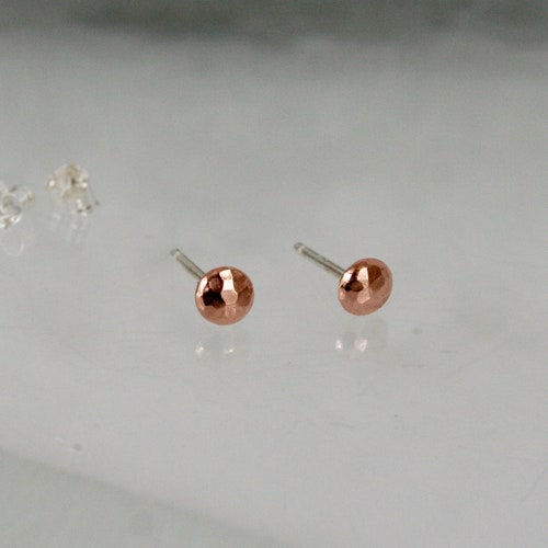 Copper Pebble Post Earrings Copper Jewelry Copper Dots Dot - Etsy
