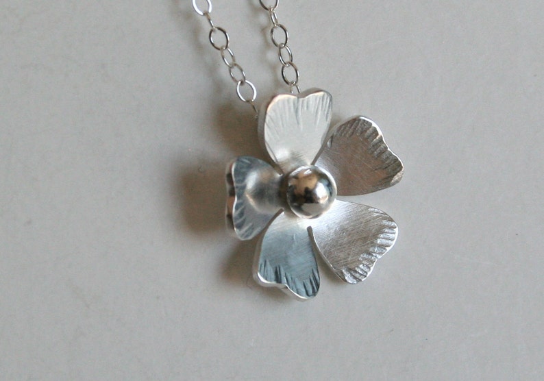 Rustic Silver Poppy Necklace Silver Poppy Jewelry Poppy | Etsy