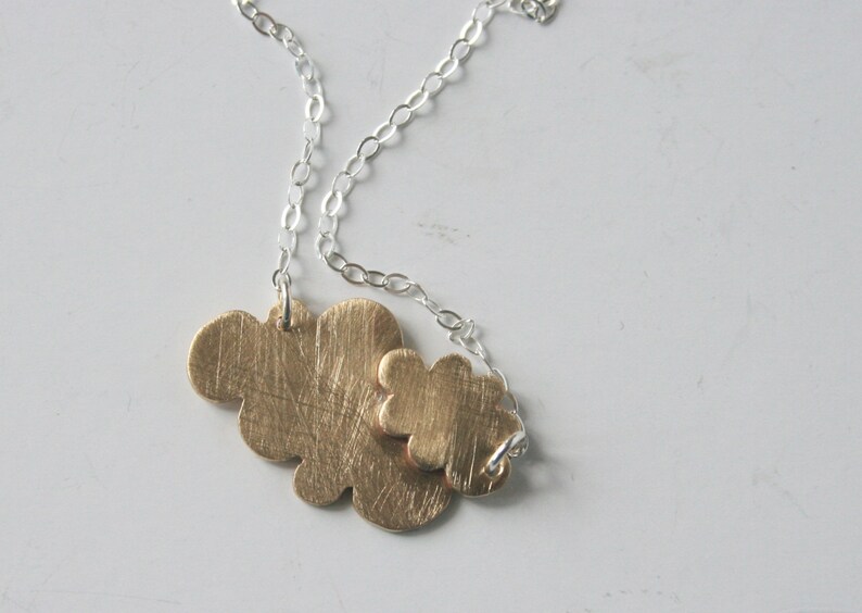 Handmade Cloud Necklace Double Cloud Necklace Gold Cloud - Etsy