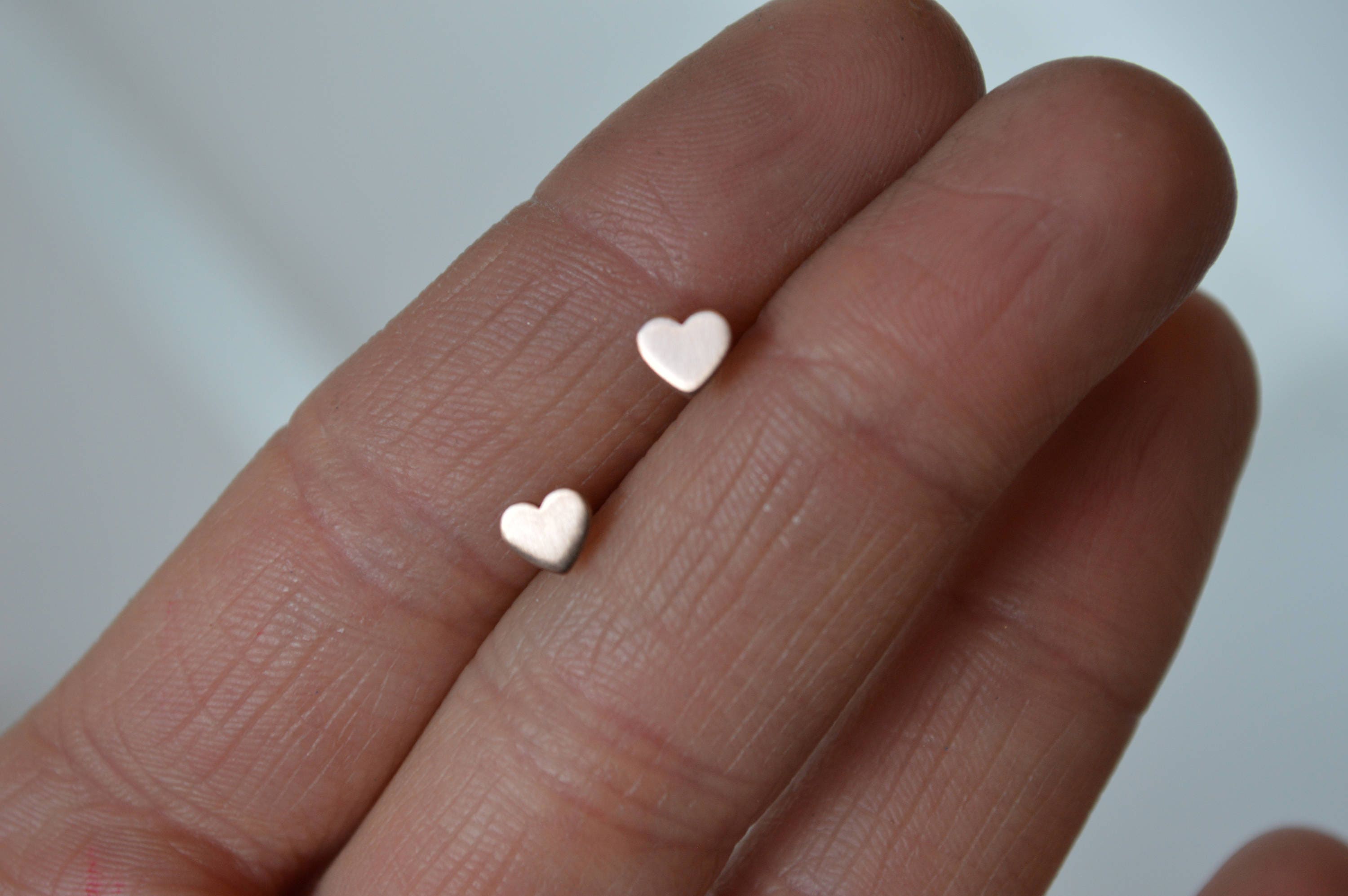 5mm Tiny Heart Earrings Heart Stud Earrings Tiny Stud | Etsy