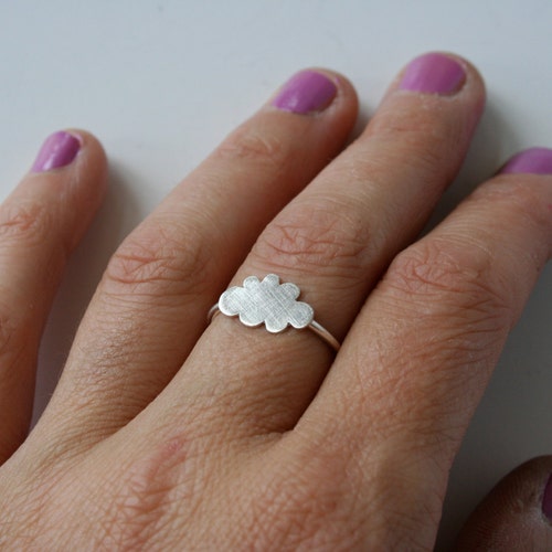 Little Silver Cloud Ring Cloud Jewelry Rain Cloud Modern - Etsy
