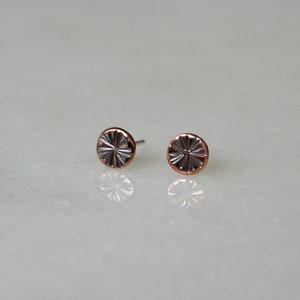 Small 6mm Rustic Hammered Copper Dot Earrings, Sunshine Design ...