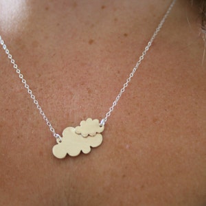 Handmade Cloud Necklace, Double Cloud Necklace, Gold Cloud Jewelry ...