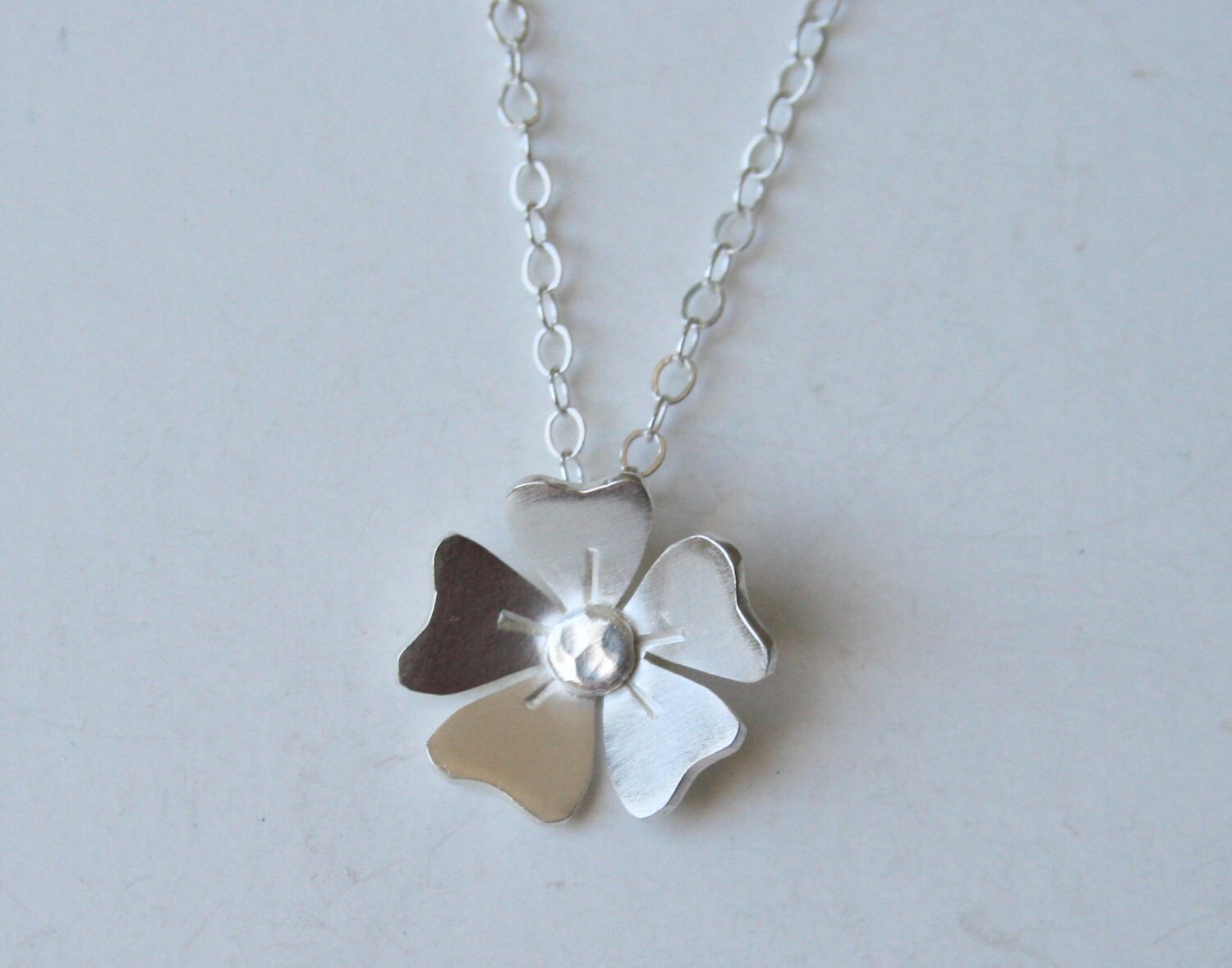 Daisy Silver Flower Necklace Silver Necklace Cute Necklace - Etsy