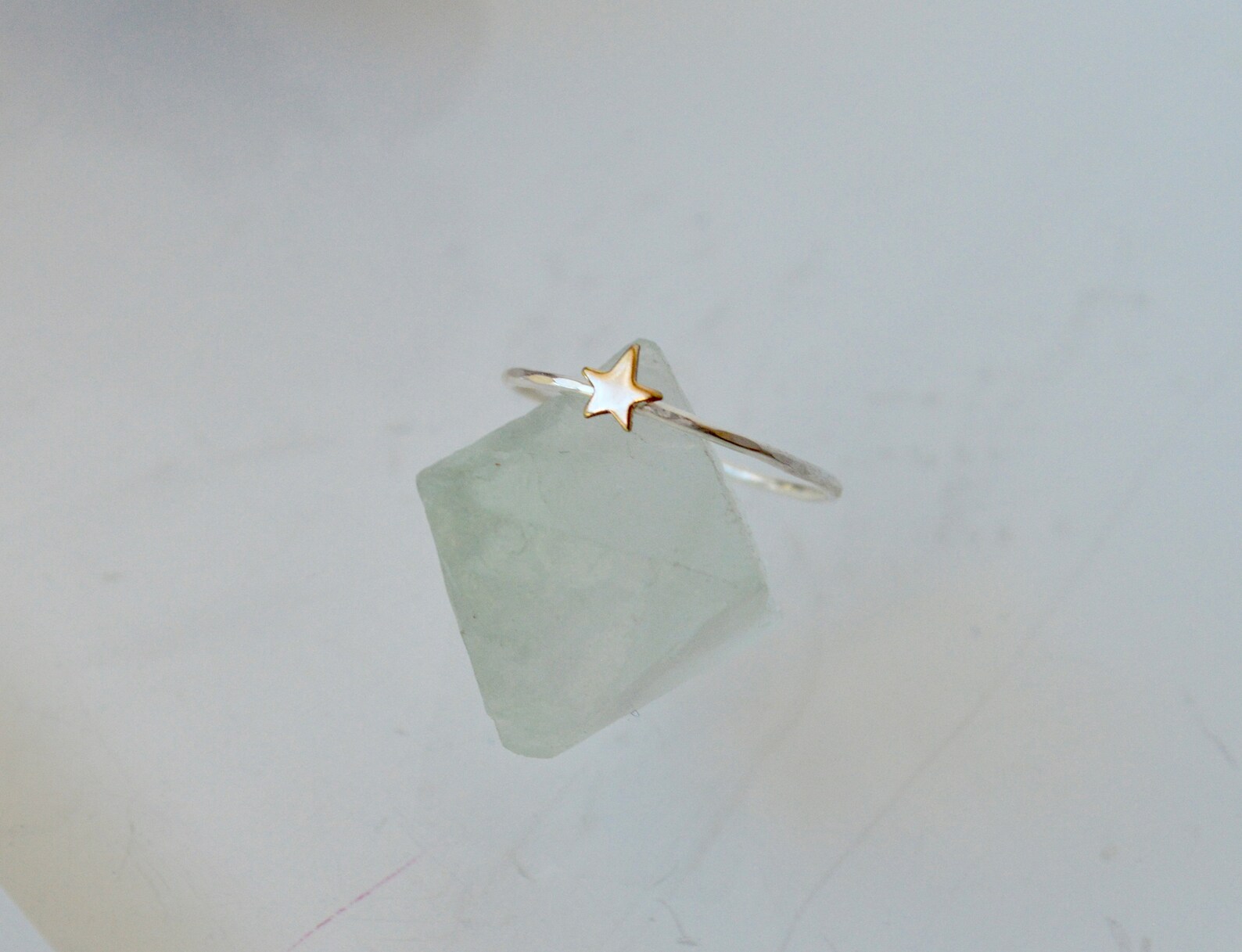 Gold Star Ring Gold Filled Stackable Ring Hammered Silver - Etsy