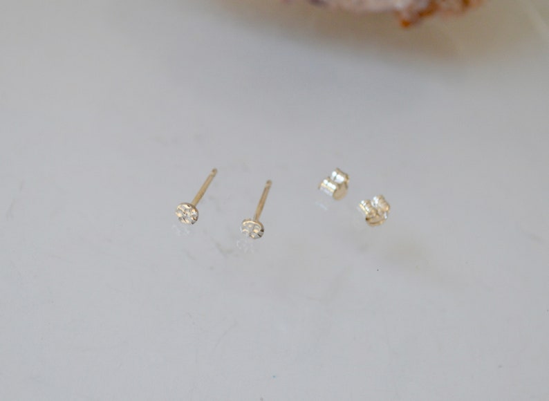 Tiny Earrings, Minimal Textured Silver Dot Earrings, Dot Earrings, Small Stud Earrings, Dot Stud ...