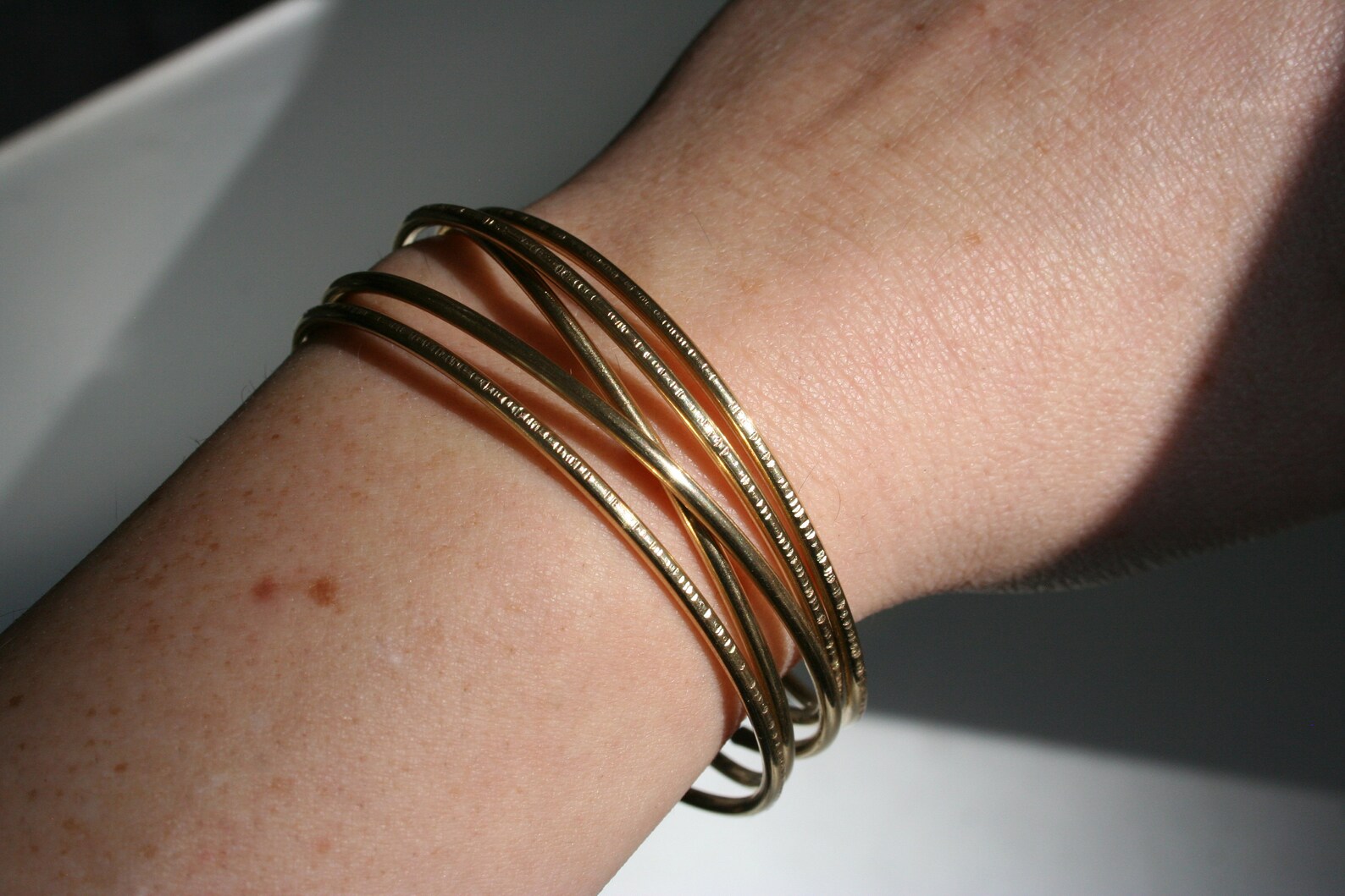 Set of Five Brass Stacking Cuff Bracelets Bangle Set Gold - Etsy