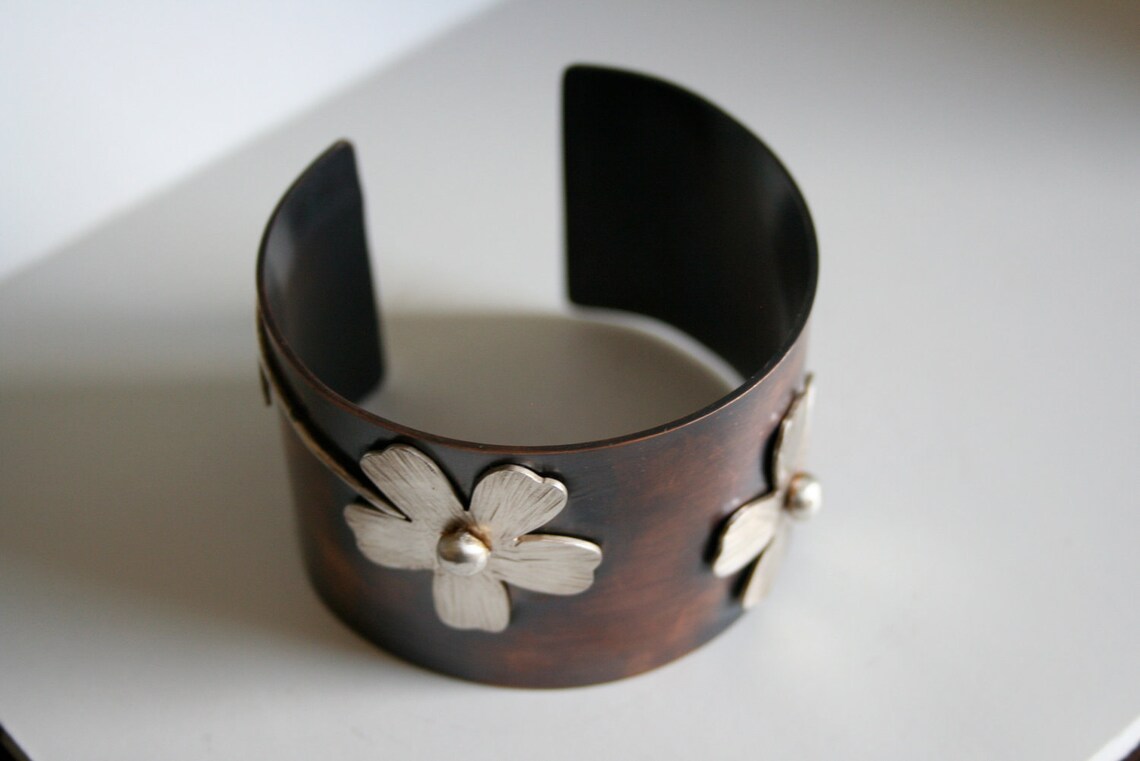 Rustic Metal Jewelry Daisy Cuff Rustic Cuff Rustic Flower - Etsy