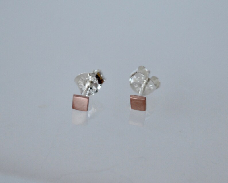 Geometric Copper Stud Earrings Tiny Stud Earrings Stud - Etsy