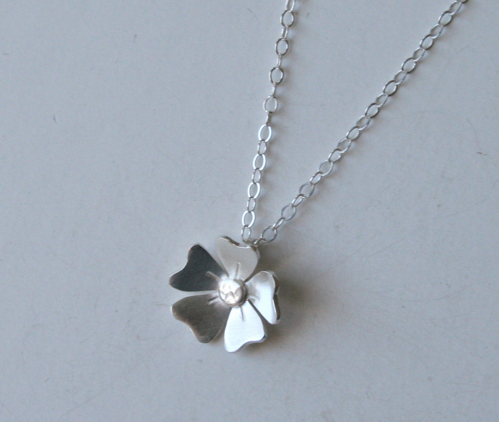 Daisy Silver Flower Necklace Silver Necklace Cute Necklace - Etsy