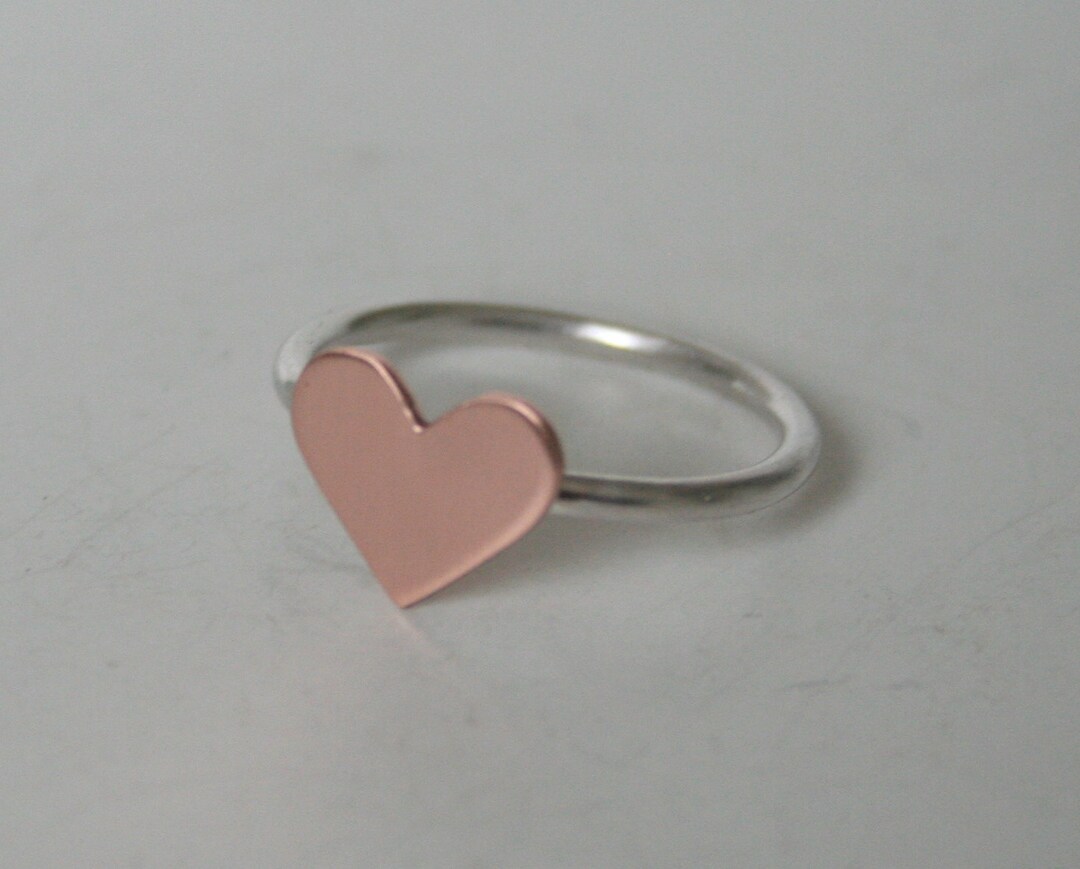 Copper Heart Ring, Minimal Jewelry, Little Girls Ring, 7th Anniversary ...