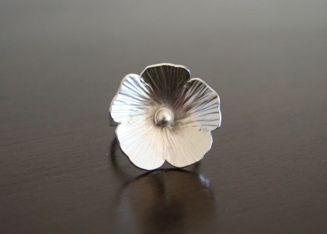 Silver Poppy Ring, Poppy Jewelry, Statement Ring, Statement Jewelry ...
