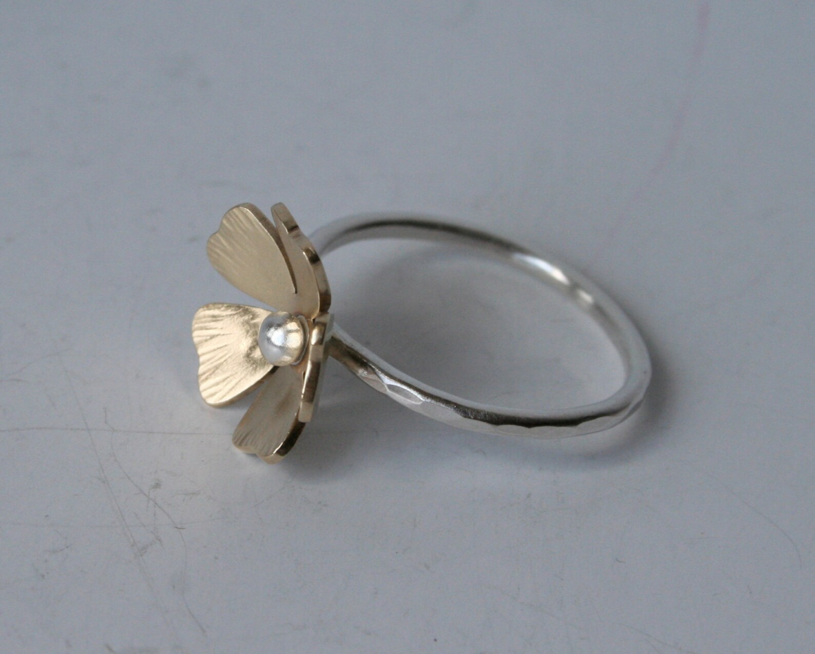 Brass and Silver Poppy Flower Ring Gold and Silver Poppy - Etsy
