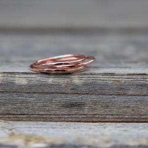 Hammered Copper Midi Ring, Solid Copper Knuckle Ring, 7th Anniversary ...