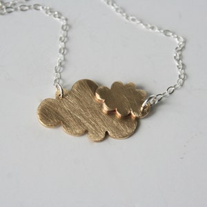 Handmade Cloud Necklace, Double Cloud Necklace, Gold Cloud Jewelry ...