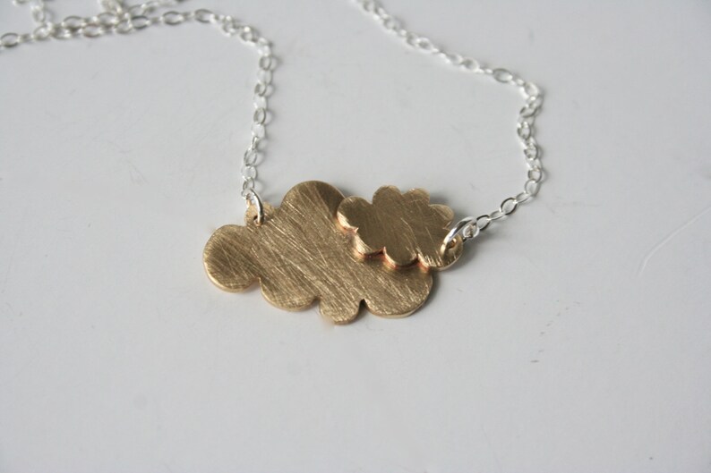 Handmade Cloud Necklace Double Cloud Necklace Gold Cloud - Etsy