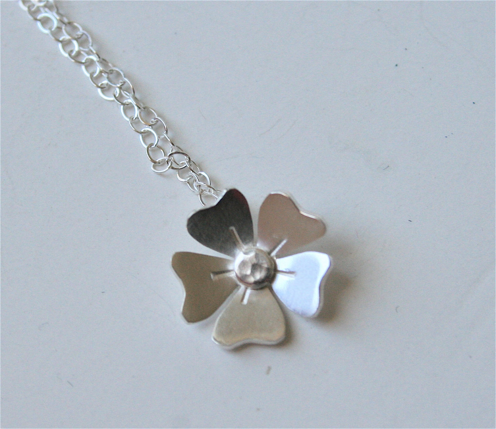 Daisy Silver Flower Necklace Silver Necklace Cute Necklace - Etsy