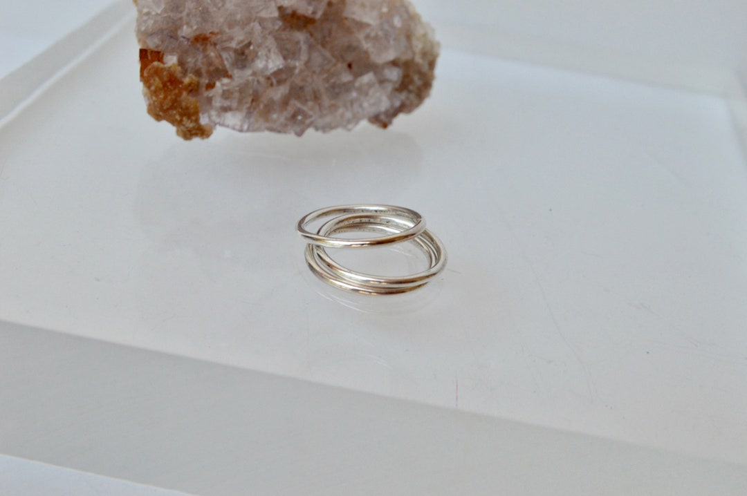 Set of Three Sterling Silver Stacking Rings, Stackable Rings, Silver ...