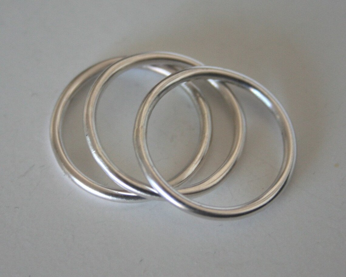 Set of Three Sterling Silver Stacking Rings Stackable Rings - Etsy