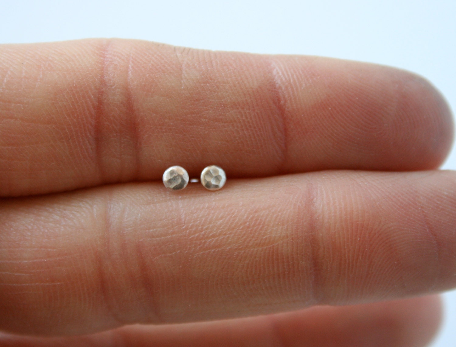 Tiny Earrings, Minimal Textured Silver Dot Earrings, Dot Earrings ...