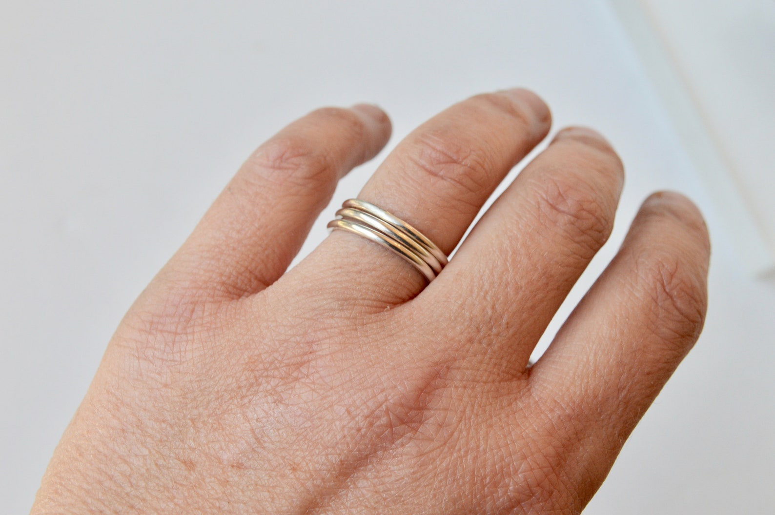 Set of Three Sterling Silver Stacking Rings Stackable Rings - Etsy