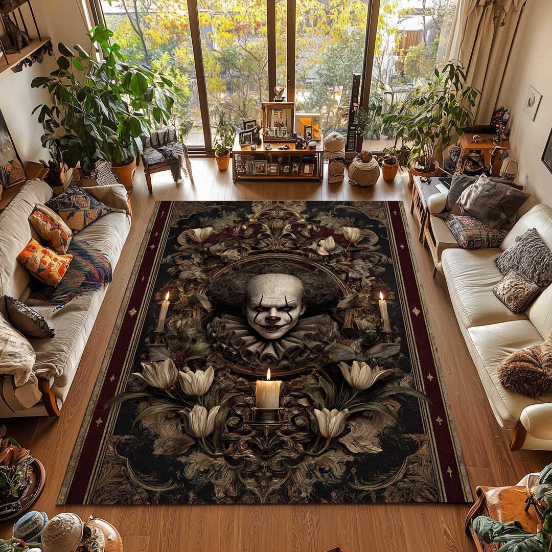 Gothic Clown Rug: Dark Circus, Whimsigoth Halloween Decor - Etsy