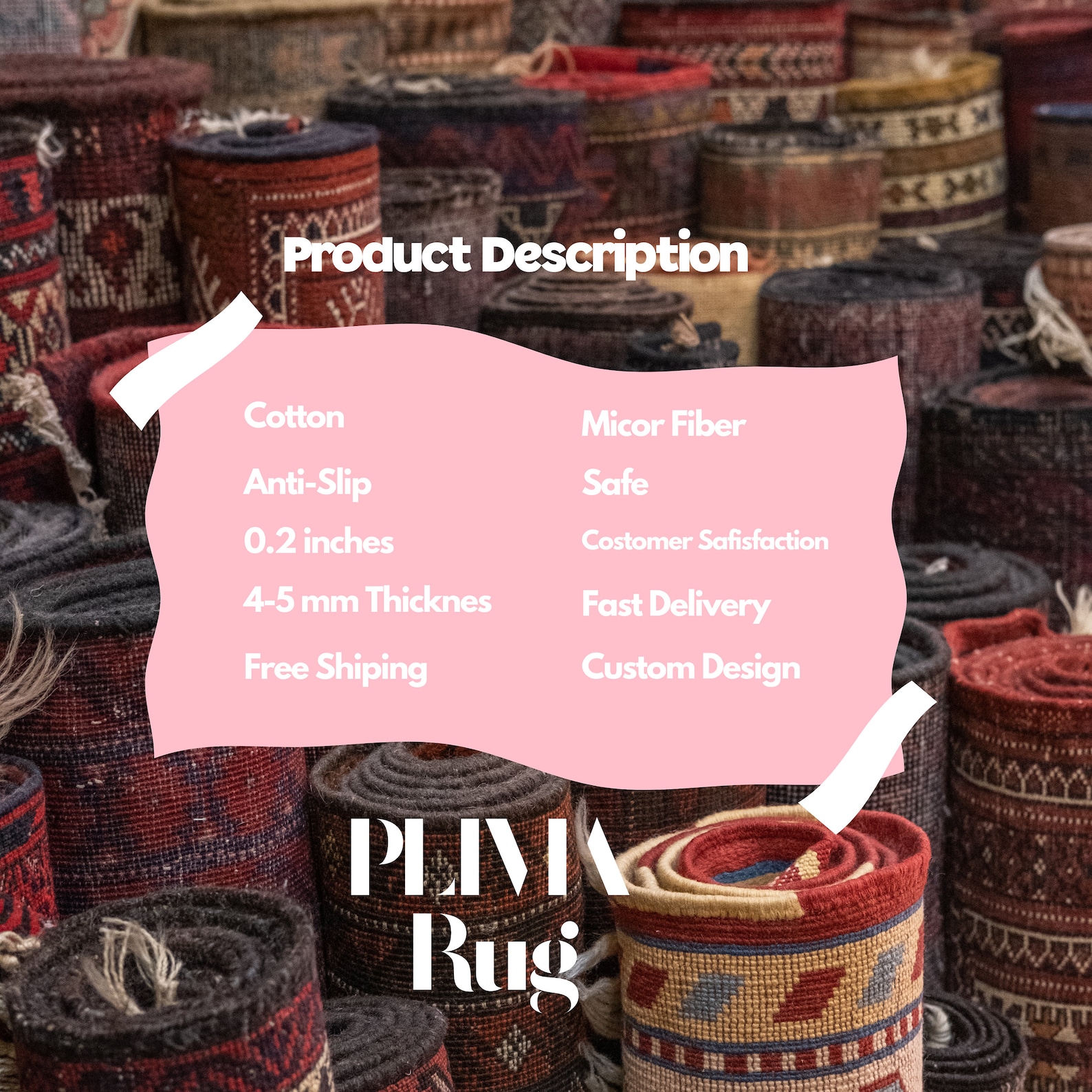 Animal Rug, Animal Pattern, Black Rug,gift for Cat Lover, Animal Motif ...