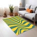 Retro Wavy Pattern Rug for Living Room, Bedroom, Colorful 70s Inspired ...