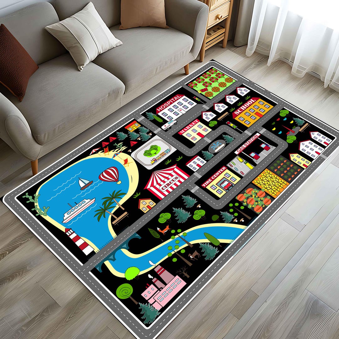 Kids Play Rug, City Road Ultra Soft Kids Play Rug, Rug for Kids Room ...