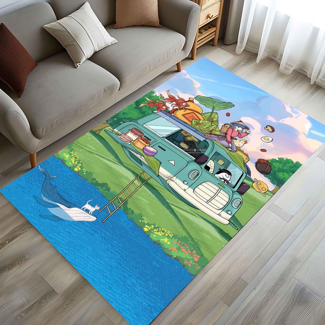 Anime Area Rug Japanese Animation-inspired Floor Mat Non-slip Vibrant ...