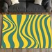 Retro Wavy Pattern Rug for Living Room, Bedroom, Colorful 70s Inspired ...