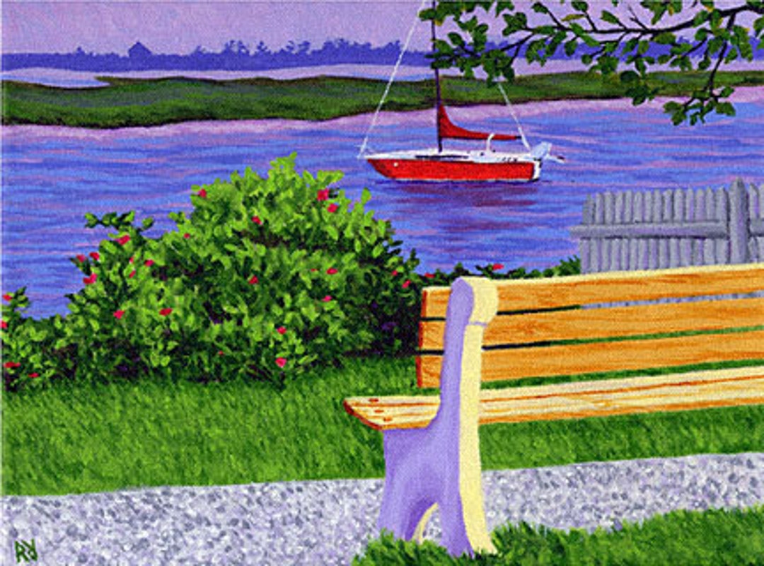 CAPE COD Boat at Bass River, Yarmouth Painting 8x10" Matted Print - Etsy