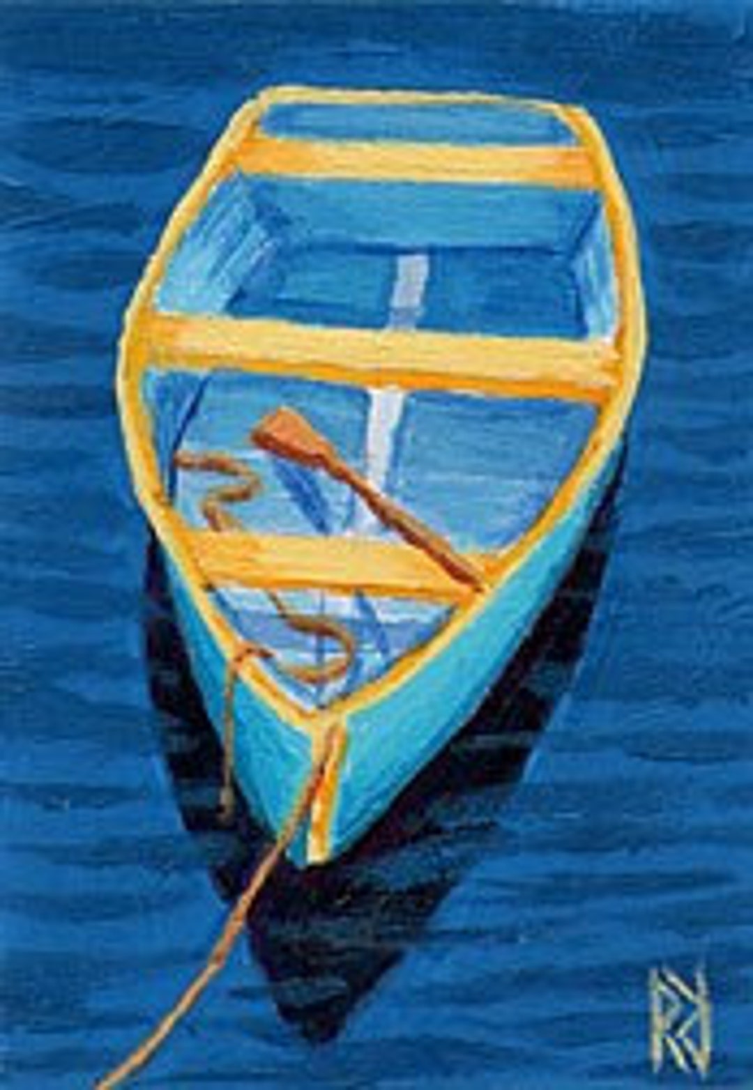 ACEO Print of Original Cape Cod Rowboat Skiff Painting - Etsy