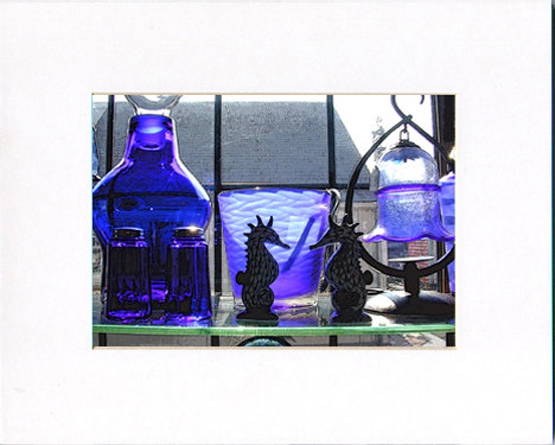 ROCKPORT Cobalt Blue Glass Window Art Matted 8x10" Photo Print - Etsy