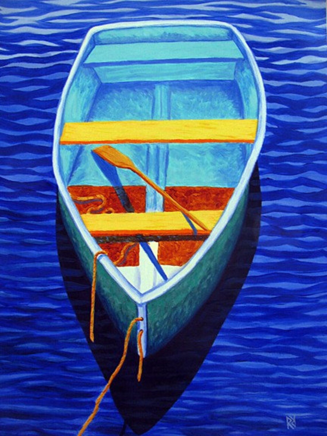 Commission Painting, CAPE COD ART Original Acrylic Painting Rowboat ...