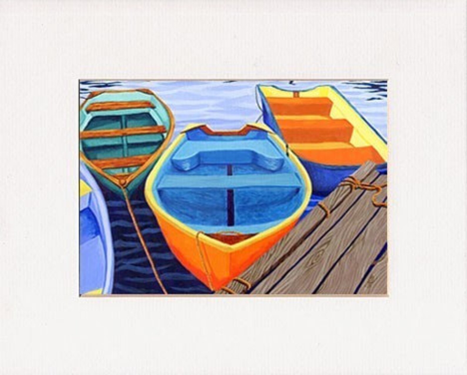 CAPE COD Orange Rowboats, 8x10" Matted Print, Seascape - Etsy