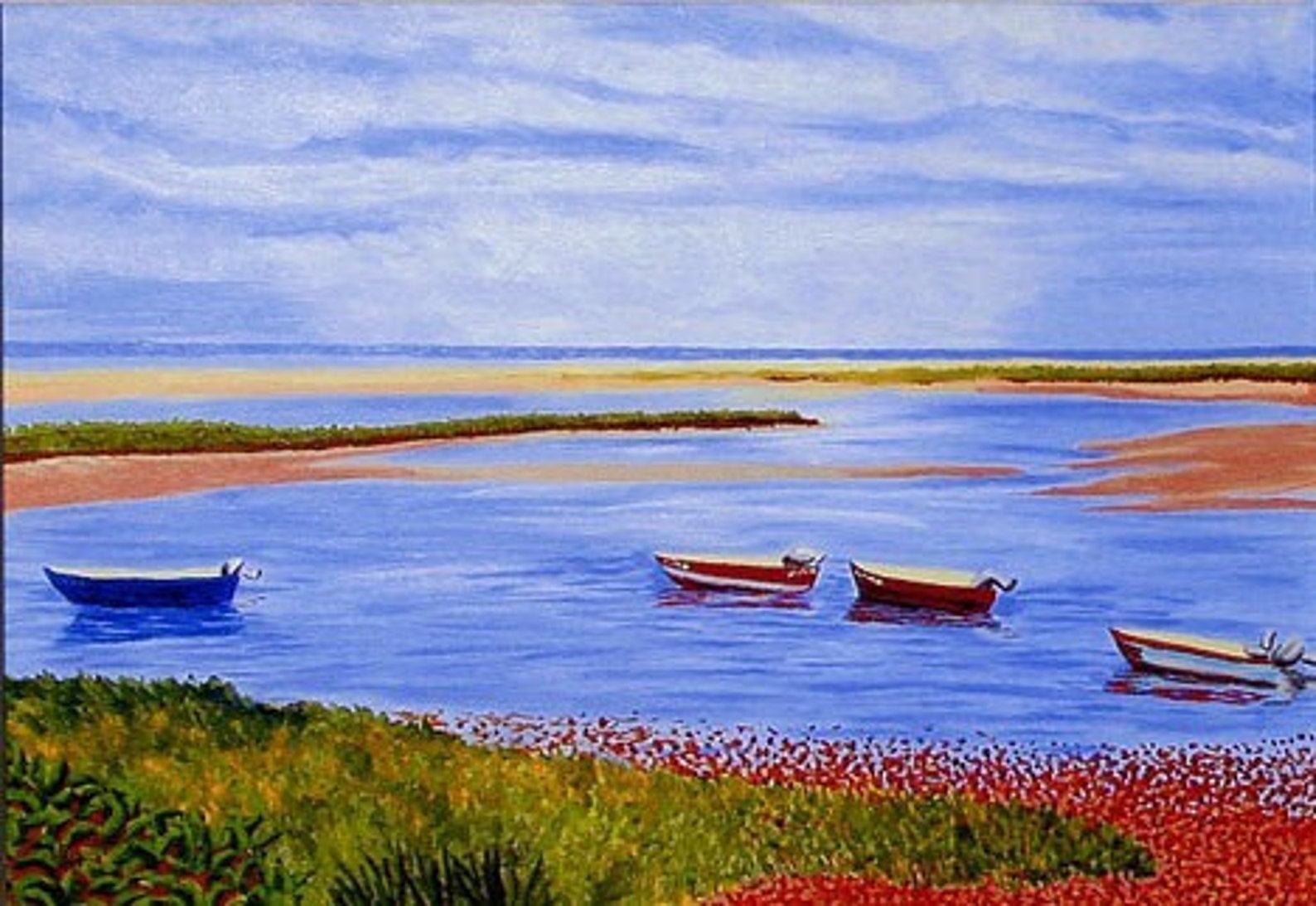 CAPE COD Seascape Boats on Beach Matted 8x10" Print - Etsy