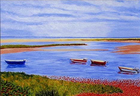 CAPE COD Seascape Boats on Beach Matted 8x10" Print - Etsy