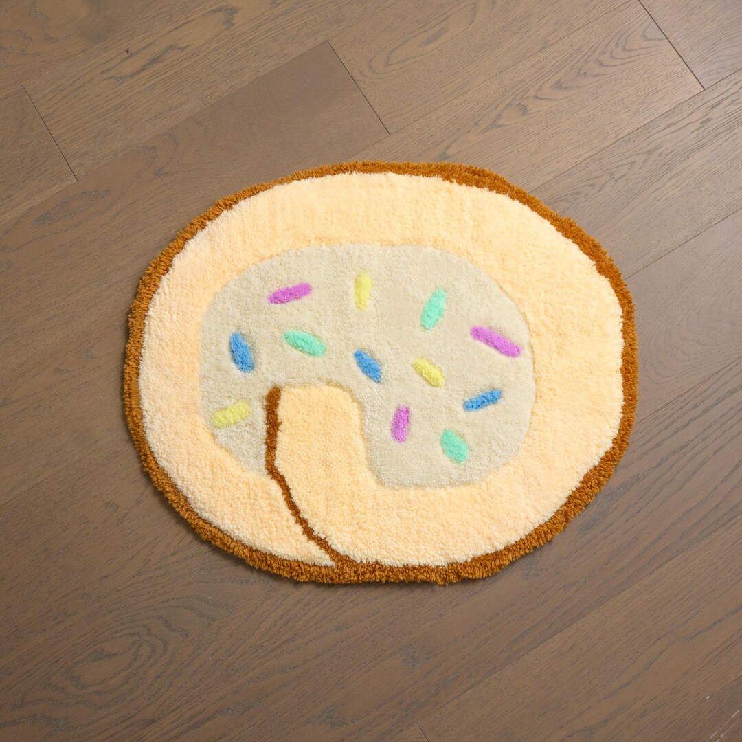 Handmade Swiss Roll Rug, With Rainbow Sprinkle, Tufted Rug, Home Decor ...