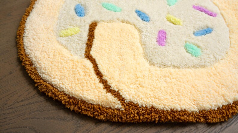 Handmade Swiss Roll Rug, With Rainbow Sprinkle, Tufted Rug, Home Decor ...