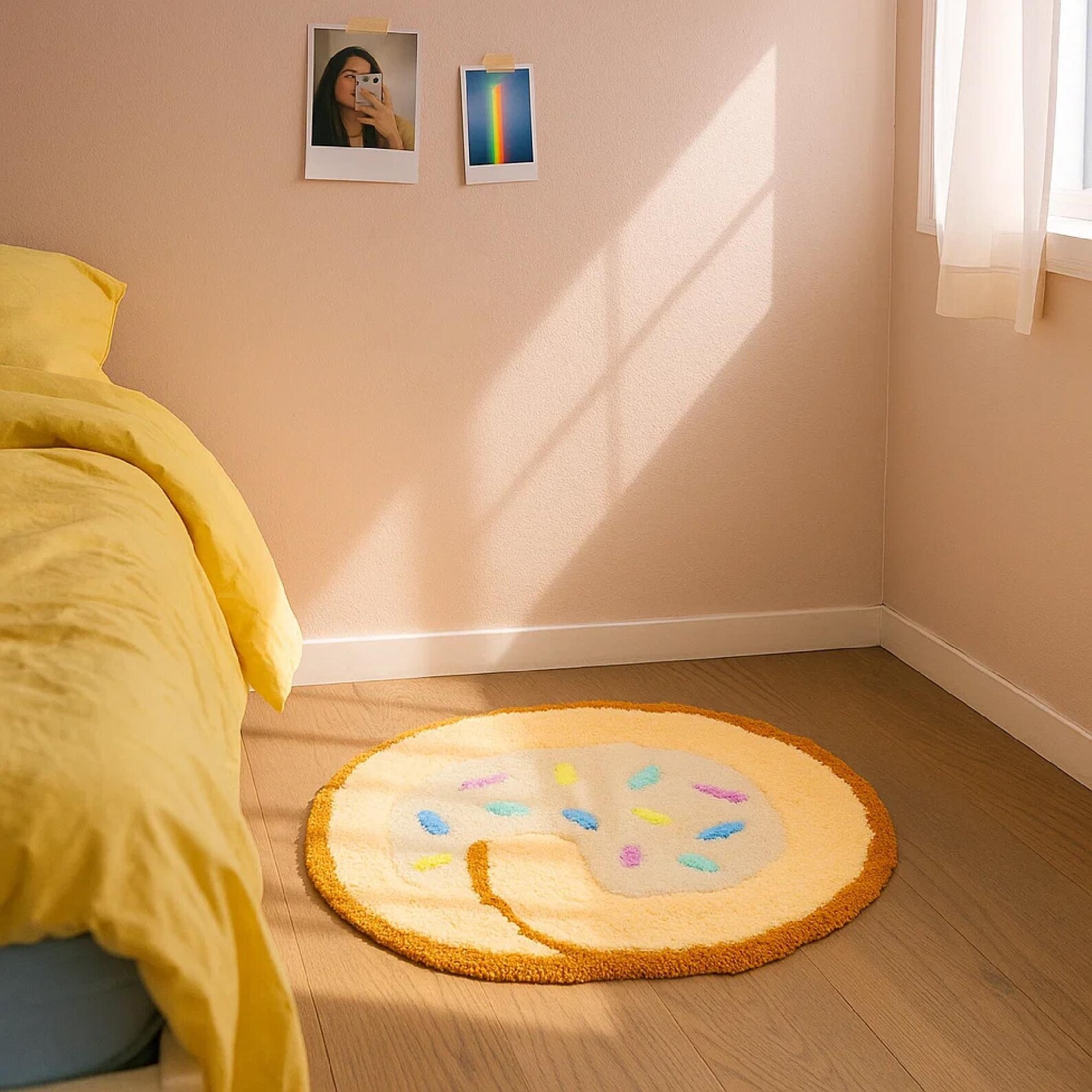 Handmade Swiss Roll Rug, With Rainbow Sprinkle, Tufted Rug, Home Decor ...