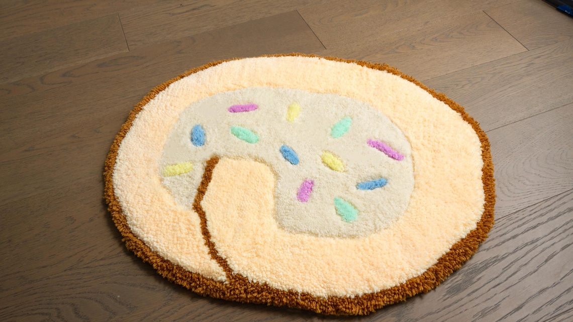 Handmade Swiss Roll Rug, With Rainbow Sprinkle, Tufted Rug, Home Decor ...