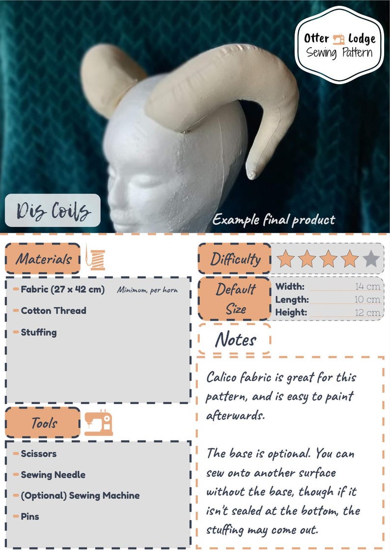 Horn Cosplay Sewing Pattern BG3 Tiefling "dis Coils" - Etsy