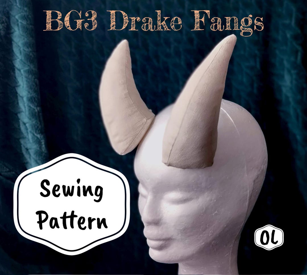 BG3 Tiefling Horns: Drake Fangs Cosplay Sewing Pattern - Etsy