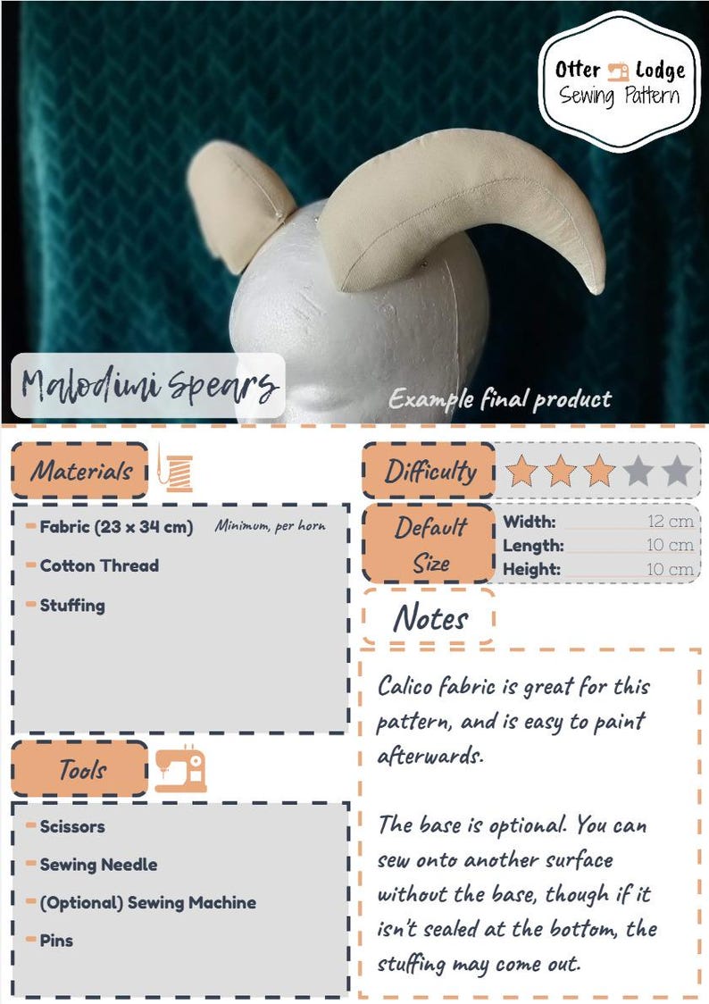 Horn Cosplay Sewing Pattern BG3 Tiefling 