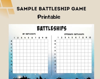 Printable Battleship Game Battleship Game Battleship Board Game Paper ...