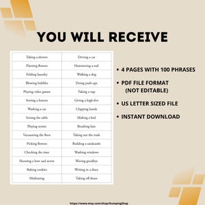 Printable Charades Set of 100 Phrases & Words. Charades Ideas. Kids ...