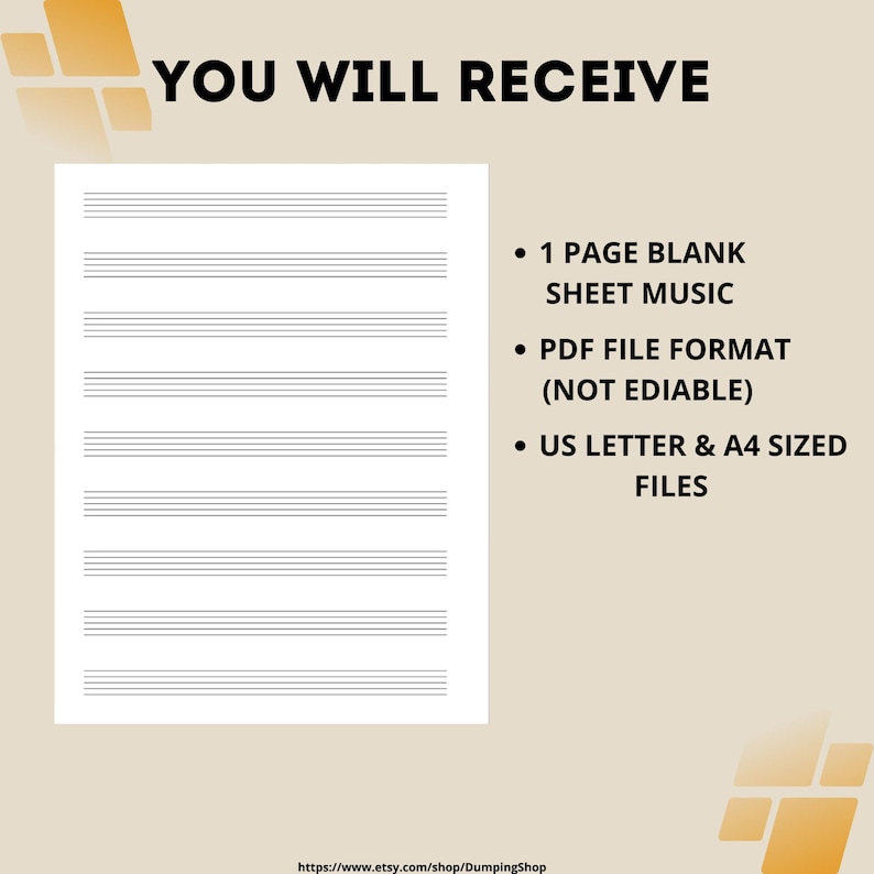 Printable Sheet Music for Letter/a4. Blank Sheet Music Printable. Blank ...