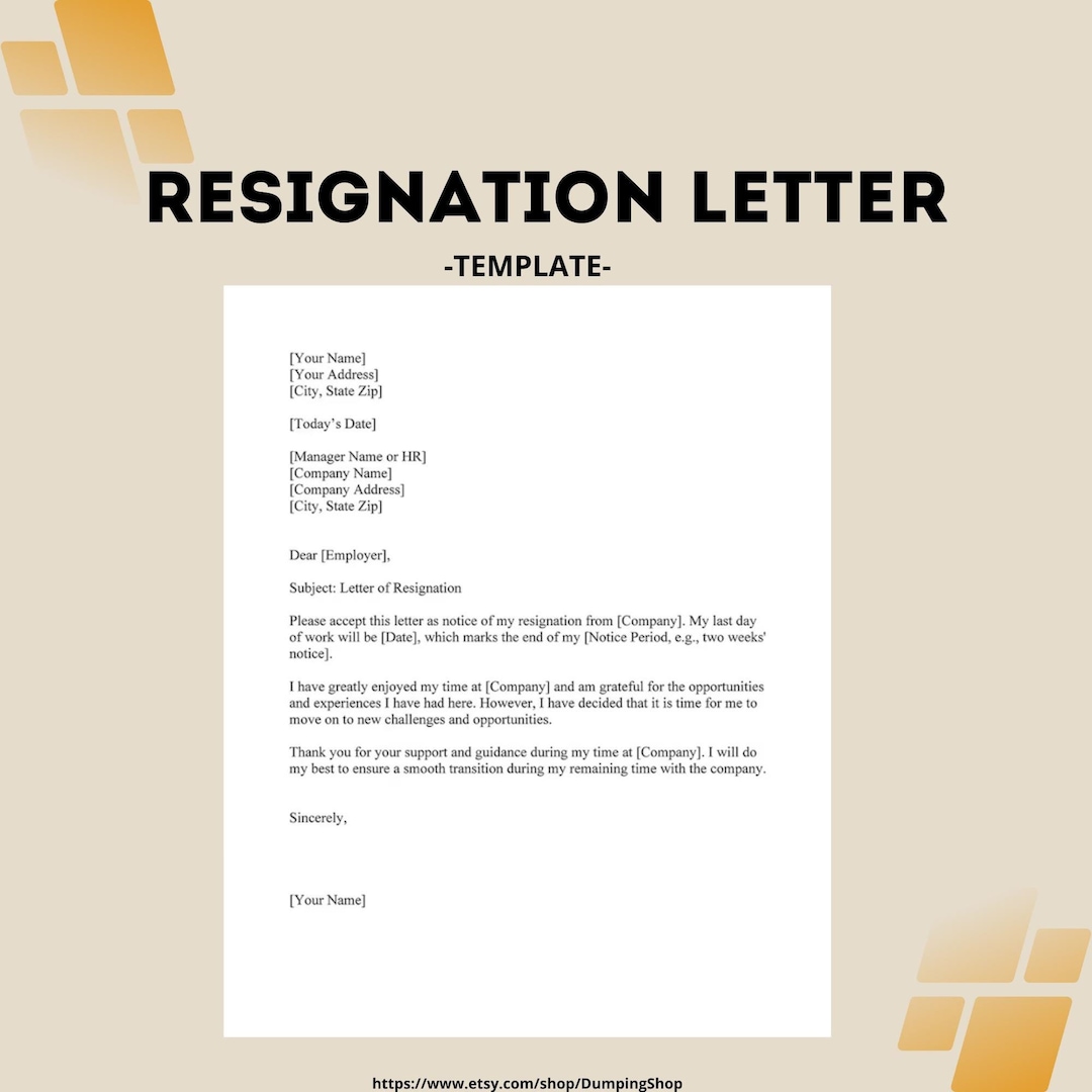 Resign Letter. Professional Resignation Letter Template. Google Docs ...