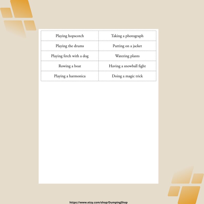 Printable Charades Set of 100 Phrases & Words. Charades Ideas. Kids ...